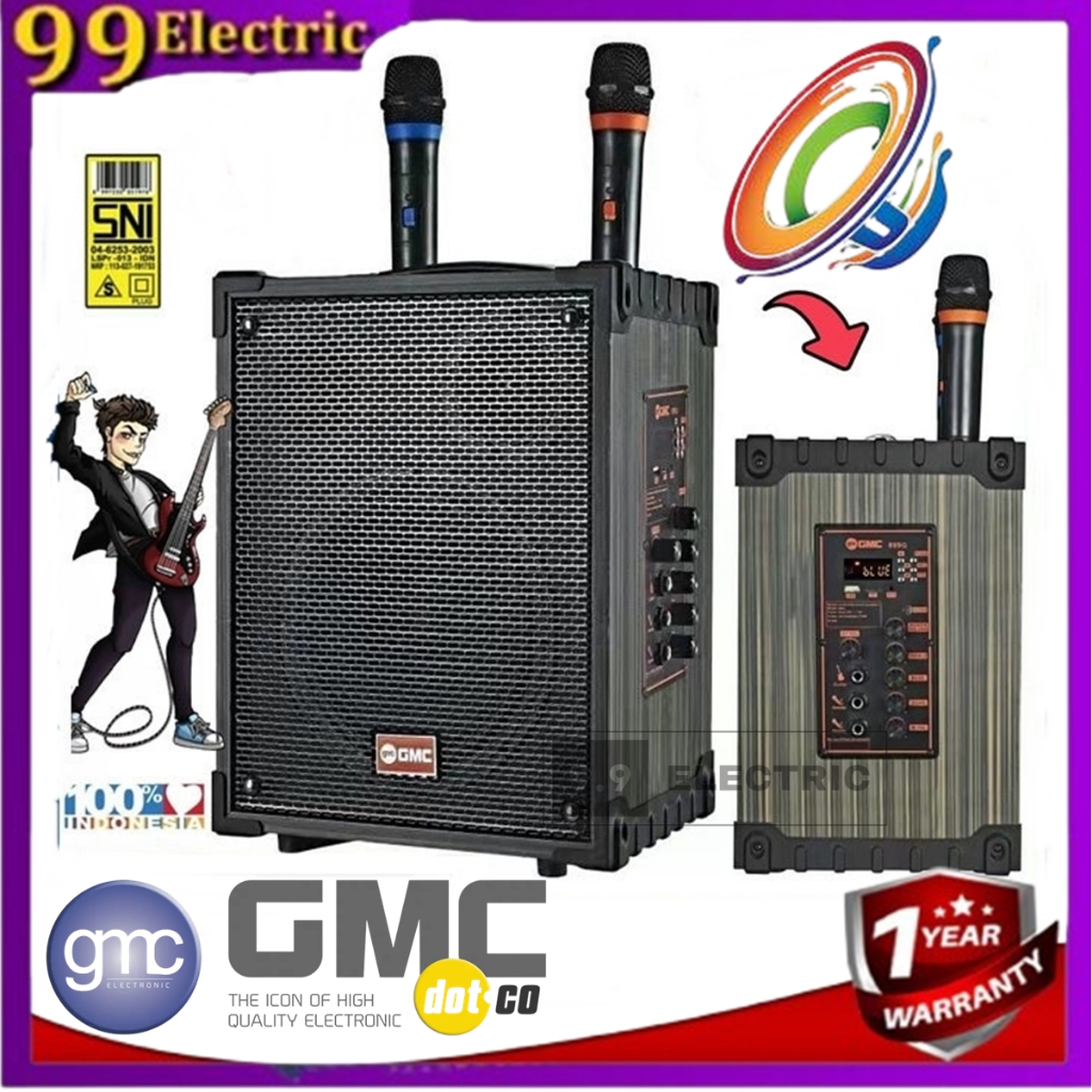 Jual Speaker Portable GMC 899P Bluetooth Karaoke Free 2 Mic Wireless ...