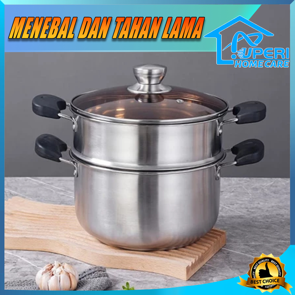 Jual Panci Steamer Tebal /PANCI KUKUS/ Panci Kukus Ikan Bakpao Kue Siomay Susun Tebal Stainless ...