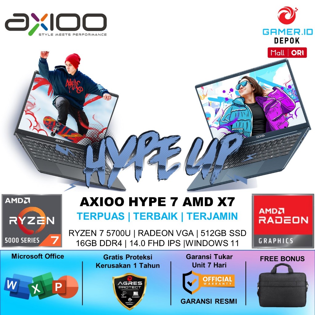 Jual LAPTOP AXIOO HYPE 7 AMD X7 RYZEN 7 5700U 16GB RAM 512GB SSD WINDOWS 11 | Shopee Indonesia