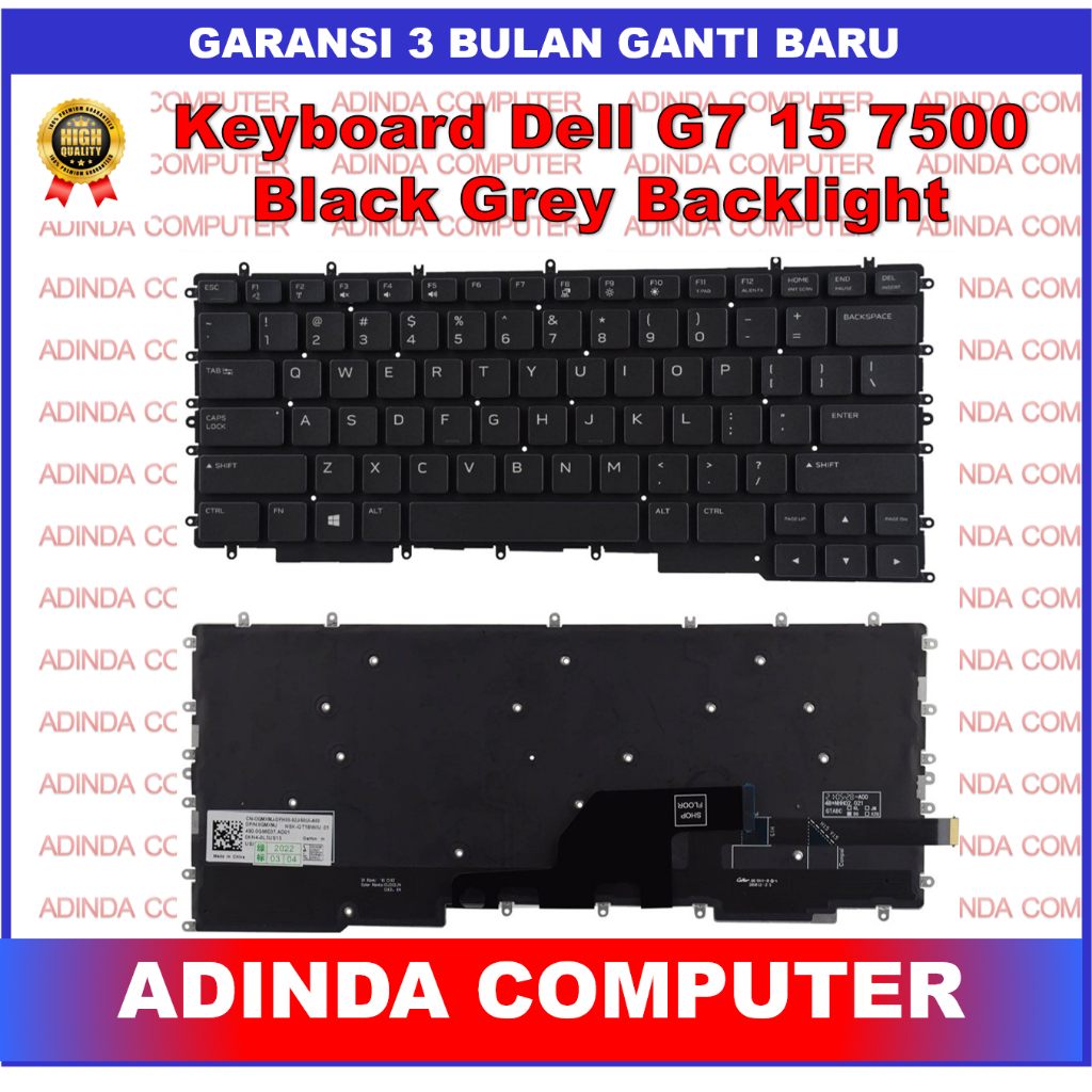 Jual Keyboard Dell G7 15 7500 G7 7500 012PWM 12PWM Black Grey Backlight ...