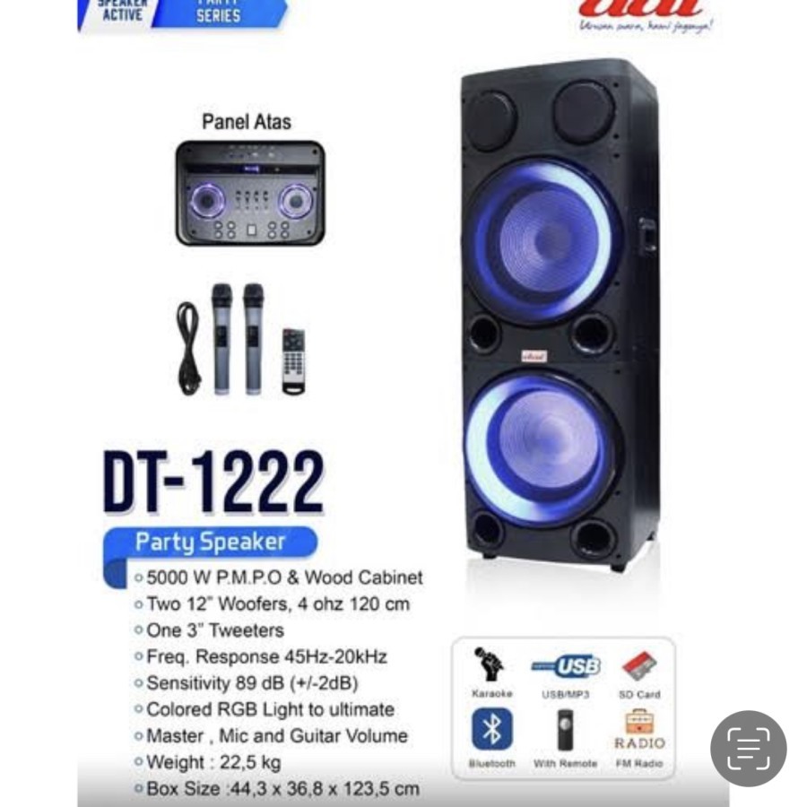 Jual DAT DT 1222 Speaker Portabel 12 inch Speaker Double DAT DT1222 ...