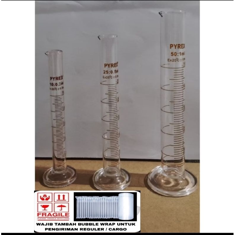 Jual Gelas Ukur Pyrex ATAU MEASURING CYLINDER 10ml 25ml 50ml | Shopee ...
