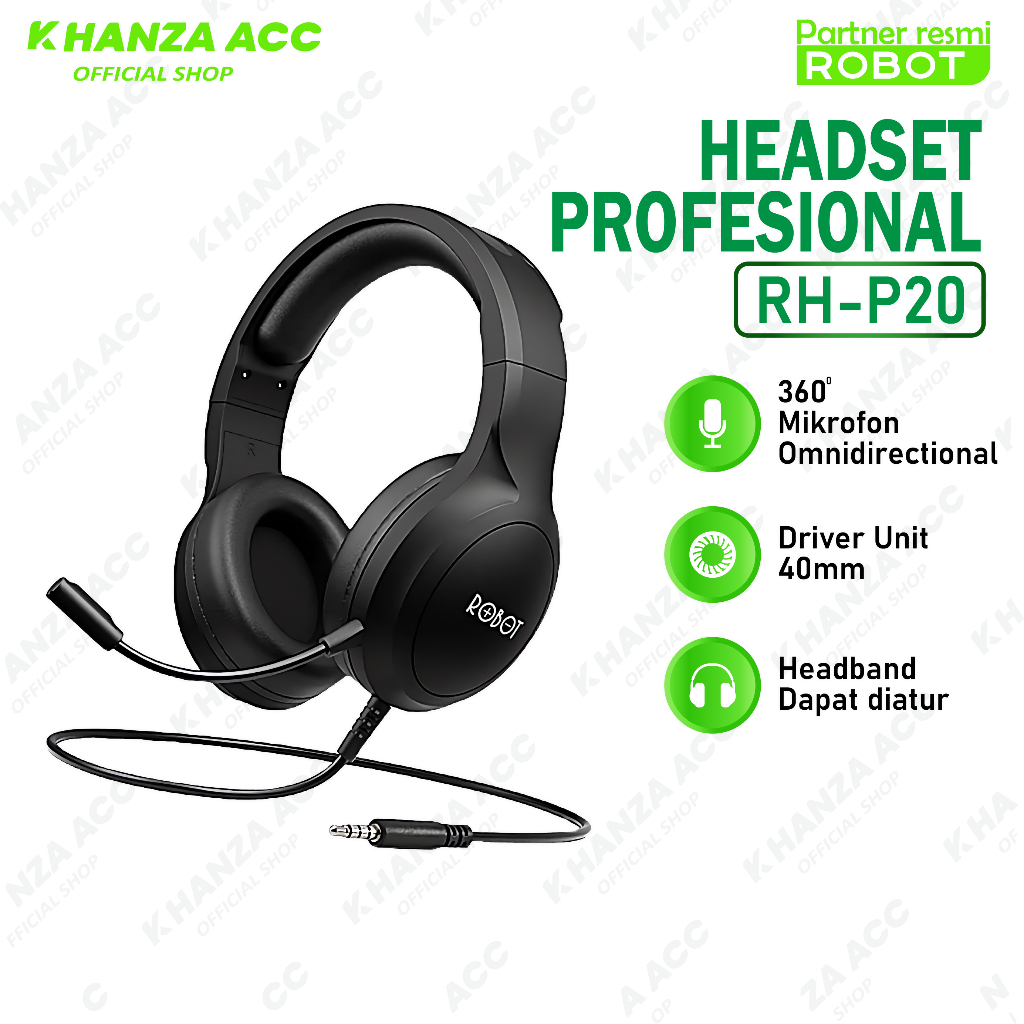 Jual KHANZAACC ROBOT RH P20 Headphone Gaming Headset Profesional With ...