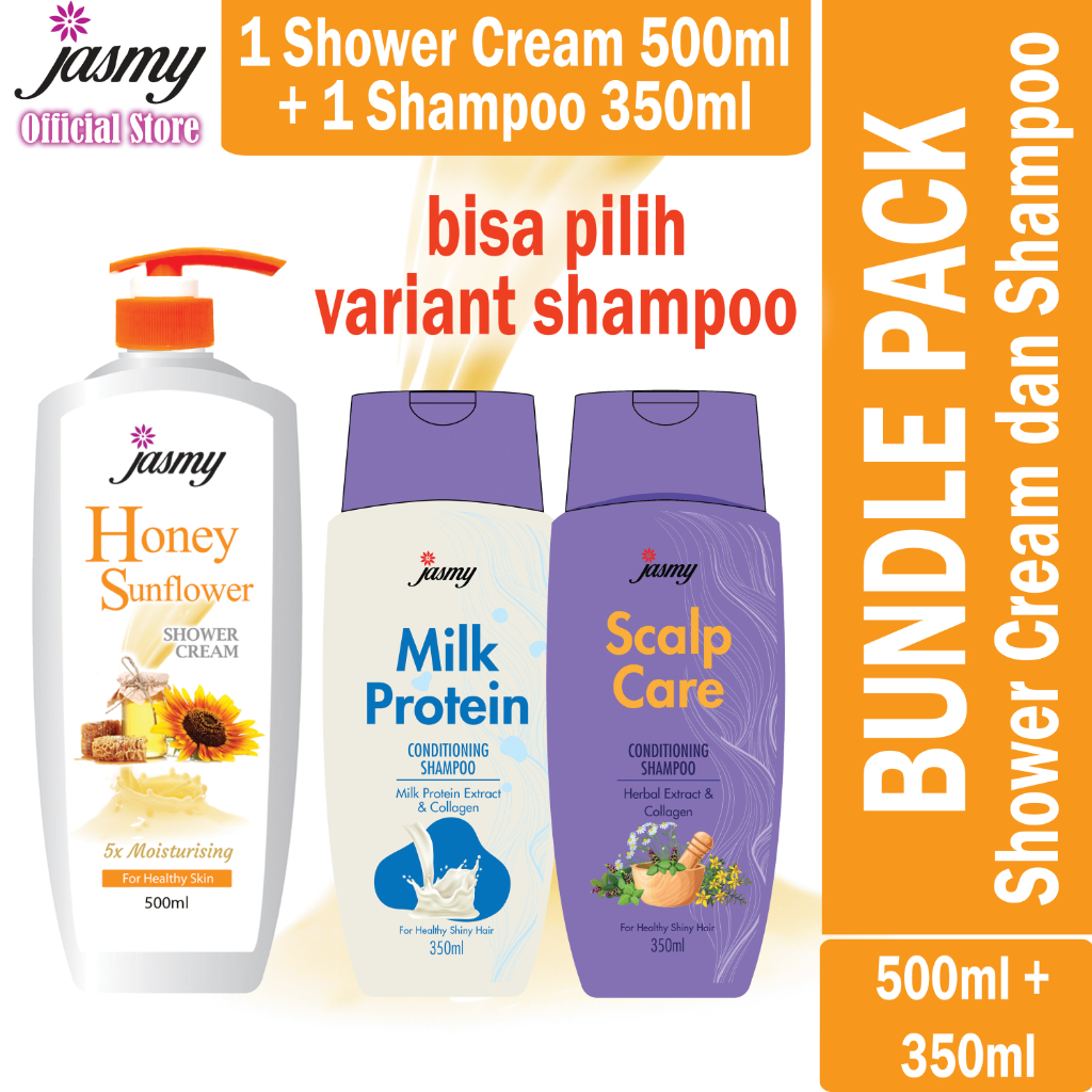 Jual JASMY SPECIAL BUNDLE SHOWER CREAM 500ML+SHAMPOO 350ML | Shopee Indonesia