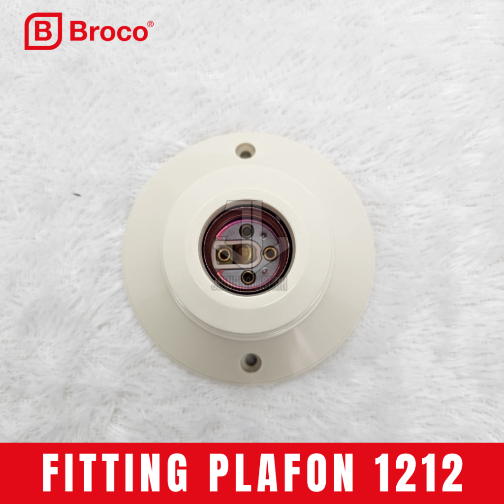 Jual BROCO FITTING PLAFON BULAT NEW GEE 1212 RUMAH LAMPU BULAT CREAM ...