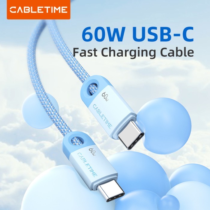 Jual Kabel Data Fast Charging Type C to Type C PD 60W CABLETIME USB C to C Exclusive Series ...