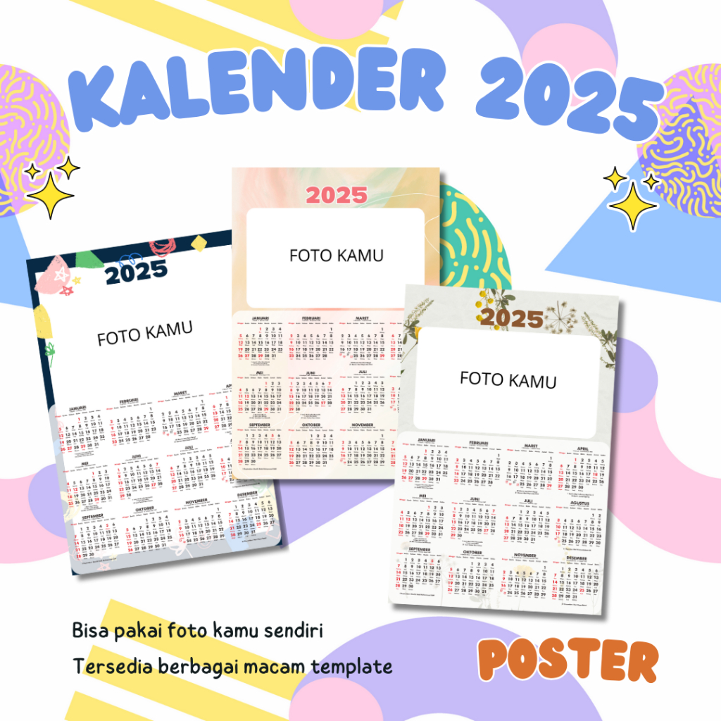 Jual [12 Bulanan A4] PART 3 Kalender Dinding 2025 Kalender 12 Bulanan ...