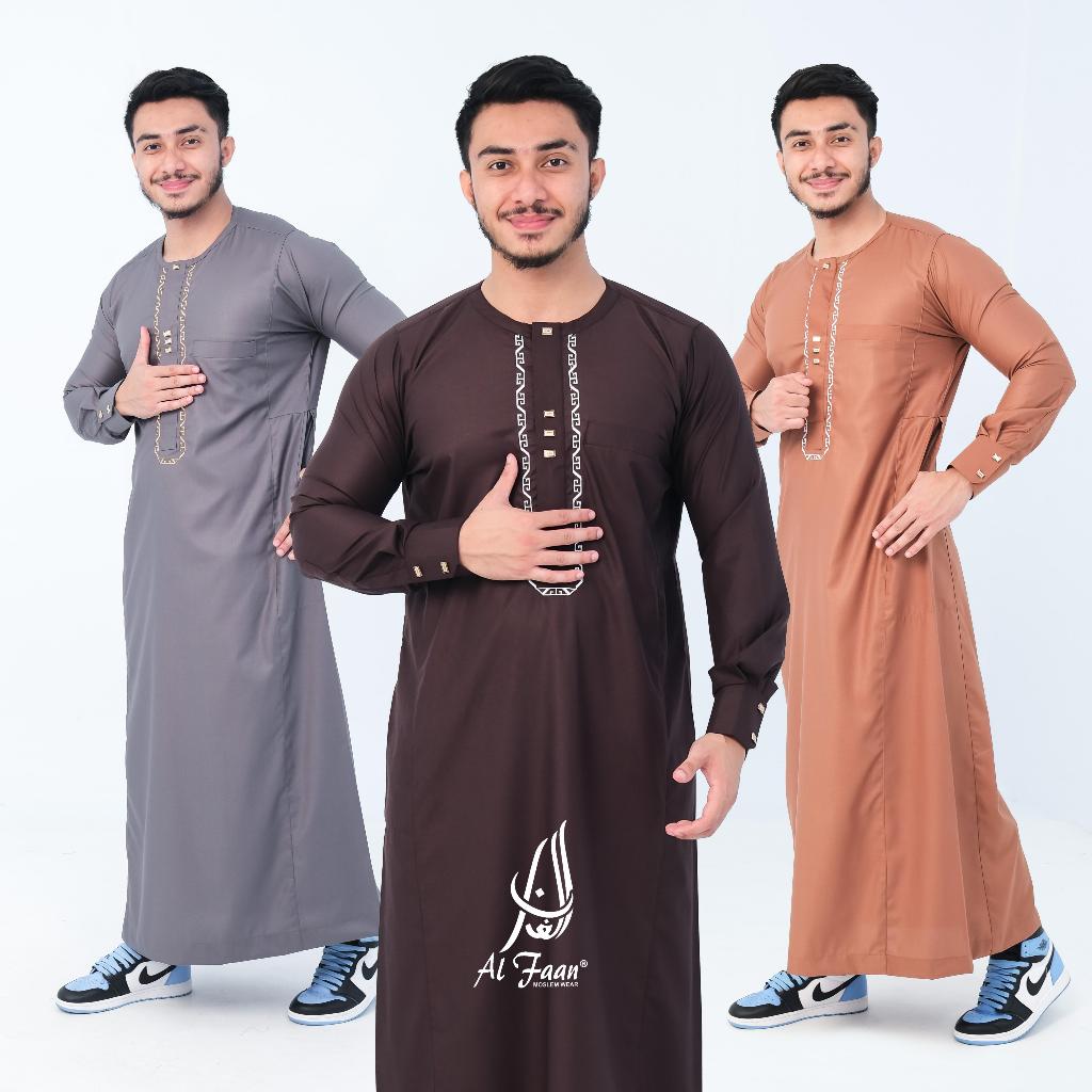 Jual Jubah slimfit pria bordir lengan panjang gamis pria dewasa jubah ...