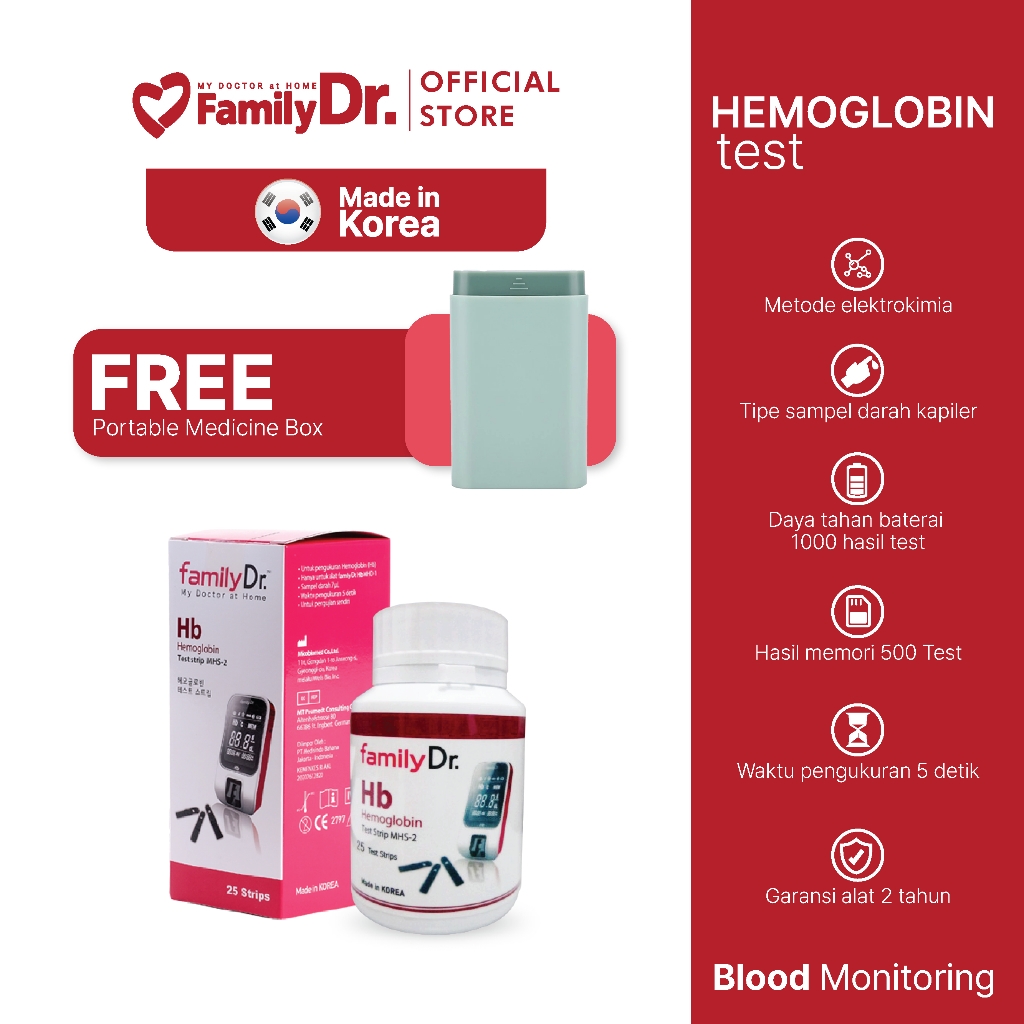 Jual FAMILY DR - Strip Hemoglobin @25 Strip | Shopee Indonesia