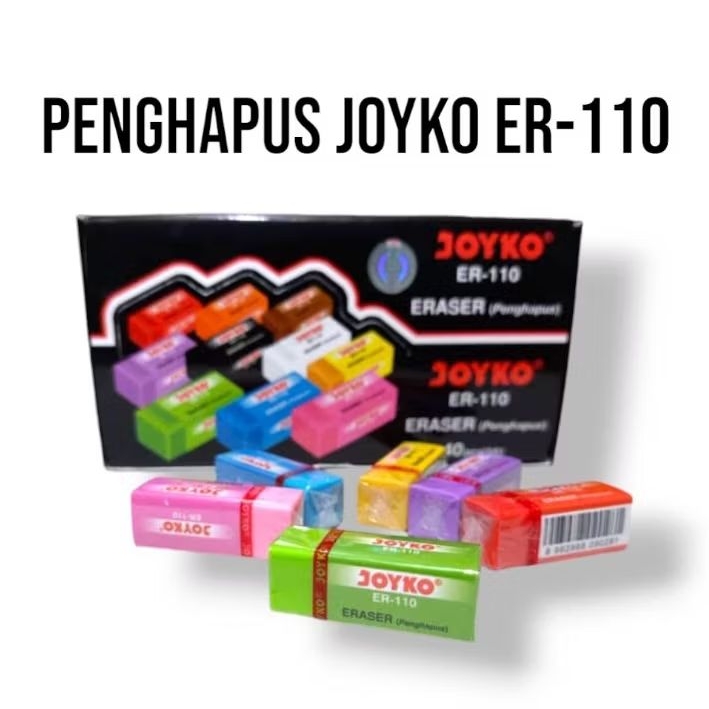 Jual [ 1 box] Penghapus pensil kecil warna Joyko ER-110 stip karet ...