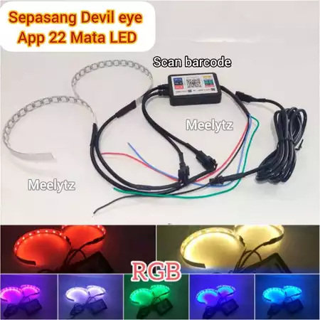 Jual LED Devil eye Demon Eye RGB APP banyak warna dan mode 22 Mata ...