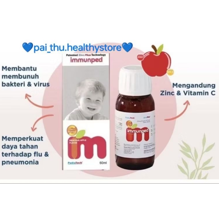 Jual Immunped Syrup Singapore VIT C + Zinc, Imunped syrup Vitamin Anak ...