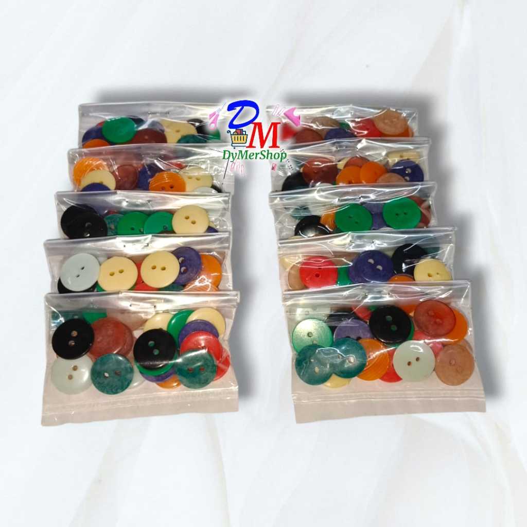 Jual Kancing baju - kancing mix warna - kancing warna warni - kancing ...