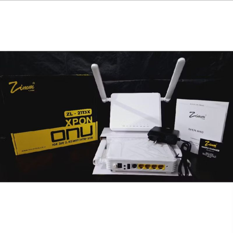 Jual ZIMMLINK XPON ONU ZL-2113X Support EPON & GPON ONT 1 GE 3FE 2,4G Wifi VOIP USB | Shopee ...