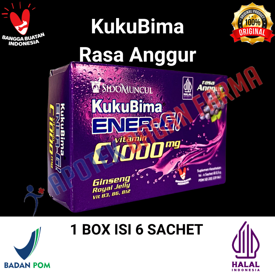 Jual SIDOMUNCUL KukuBima Ener-G Energi Vitamin C1000mg Box 6 Sachet ...