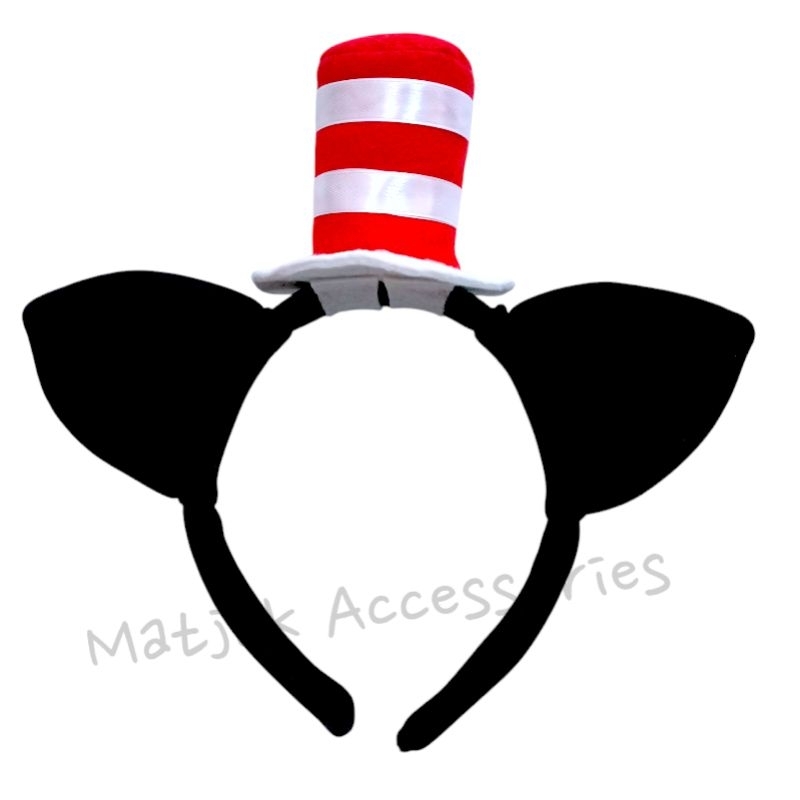 Jual Bando Kucing Topi Panjang Kostum Inspired by Dr Seuss Cat In the ...