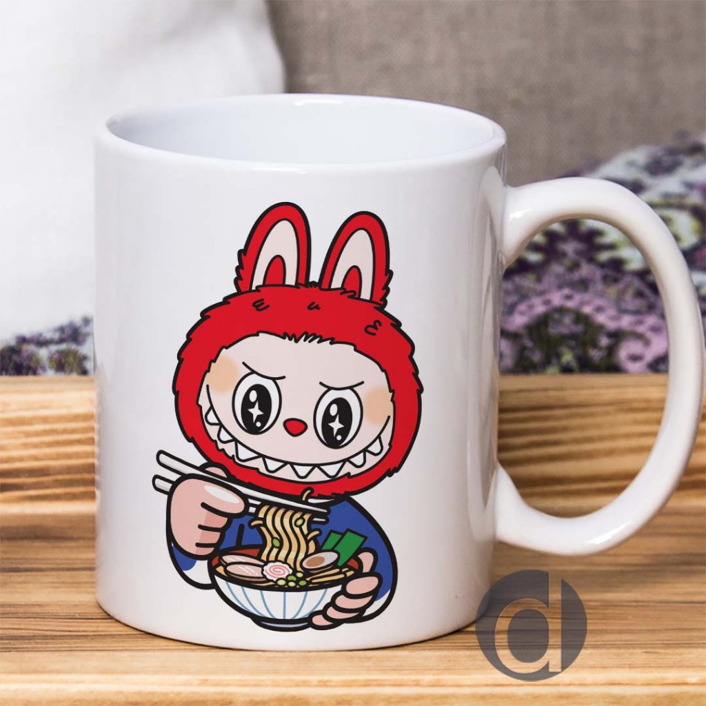 Jual Mug Cangkir Gambar Labubu Makan Ramen | Shopee Indonesia