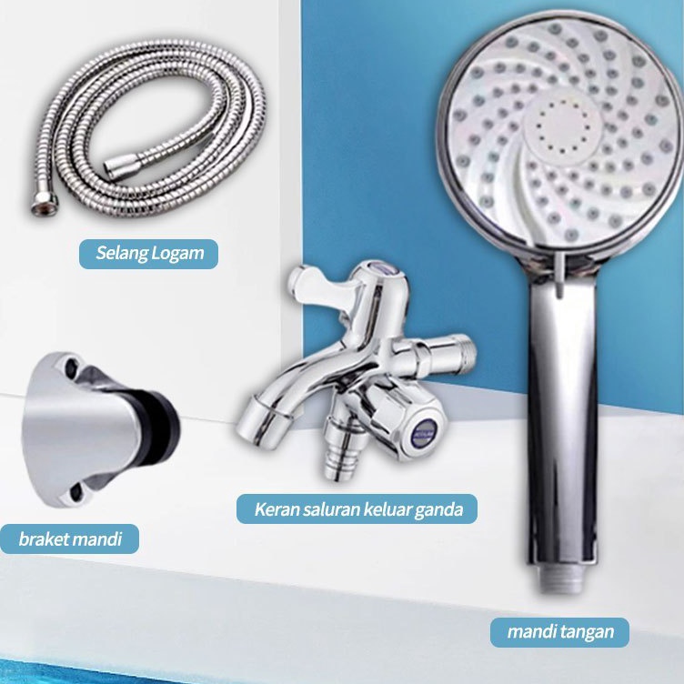 Jual Super Testimoni Kepala Shower Set Mandi Premium Shower Head Set 5 ...