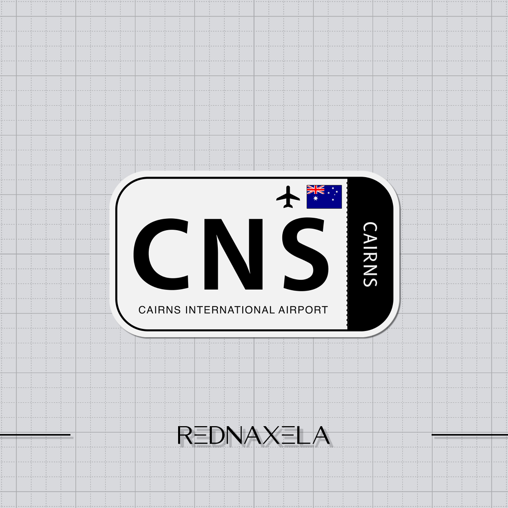 Jual Stiker Vinyl Cairns International Airport Code CNS Sign Sticker ...