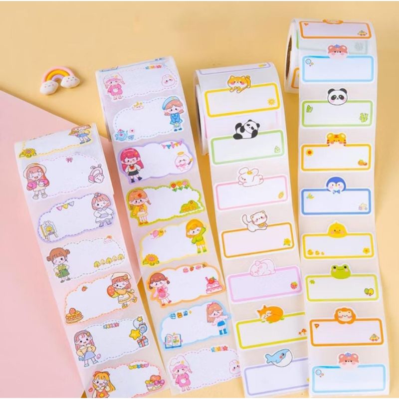 Jual Nama Label Stiker Kartun Lucu/Stiker Label Kertas Nama Kosong ...