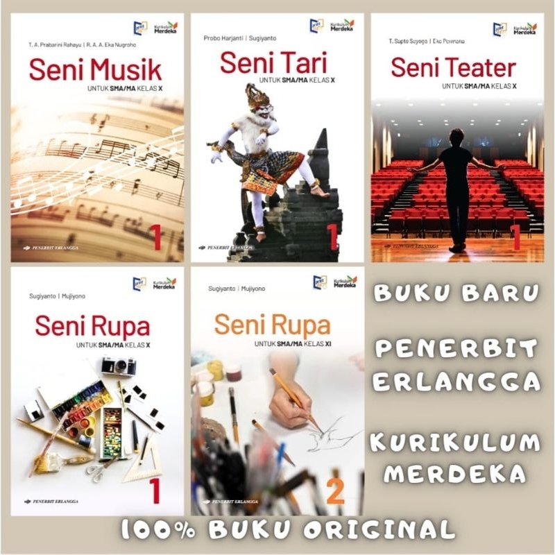 Jual Buku Kelas 10 11 / 1 2 SMA Kurikulum Merdeka Penerbit Erlangga - Seni Rupa Musik Tari ...
