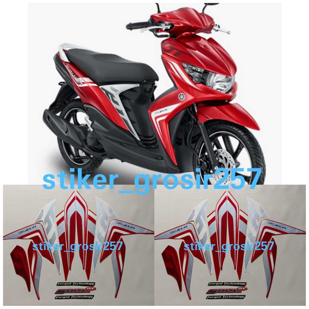 Jual STIKER STRIPING & LIS BODY MOTOR YAMAHA MIO SOUL GT 2014 MERAH ...