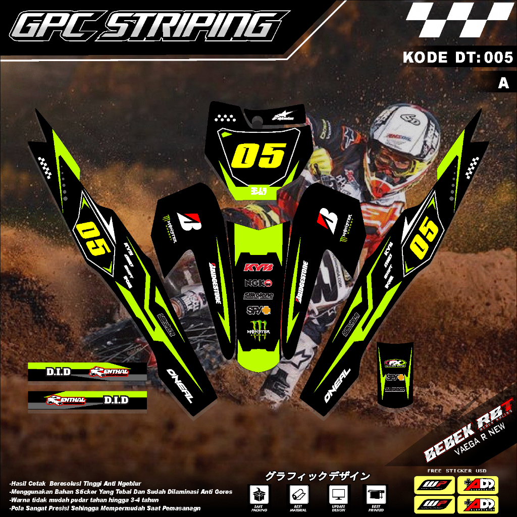 Jual STICKER STRIPING YAMAHA VEGA R NEW MOTOR RBT BEBEK MODIF SUPERMOTO ...