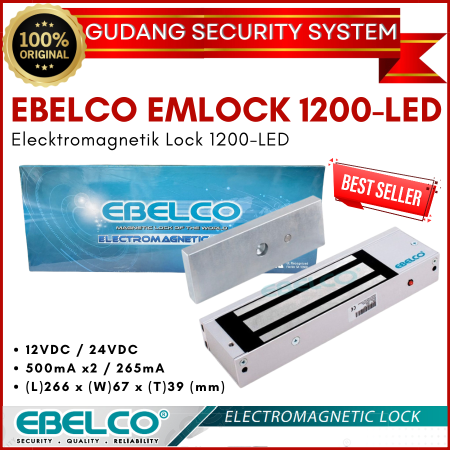 Jual Ebelco Emlock 1200 Magnetic Lock (Em Lock 1200 lbs) | Shopee Indonesia