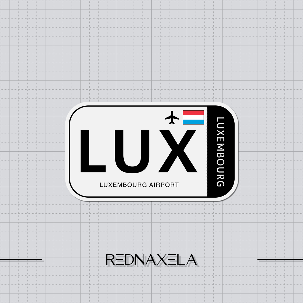 Jual Stiker Vinyl Luxembourg Airport Code LUX Sign Sticker | Shopee ...