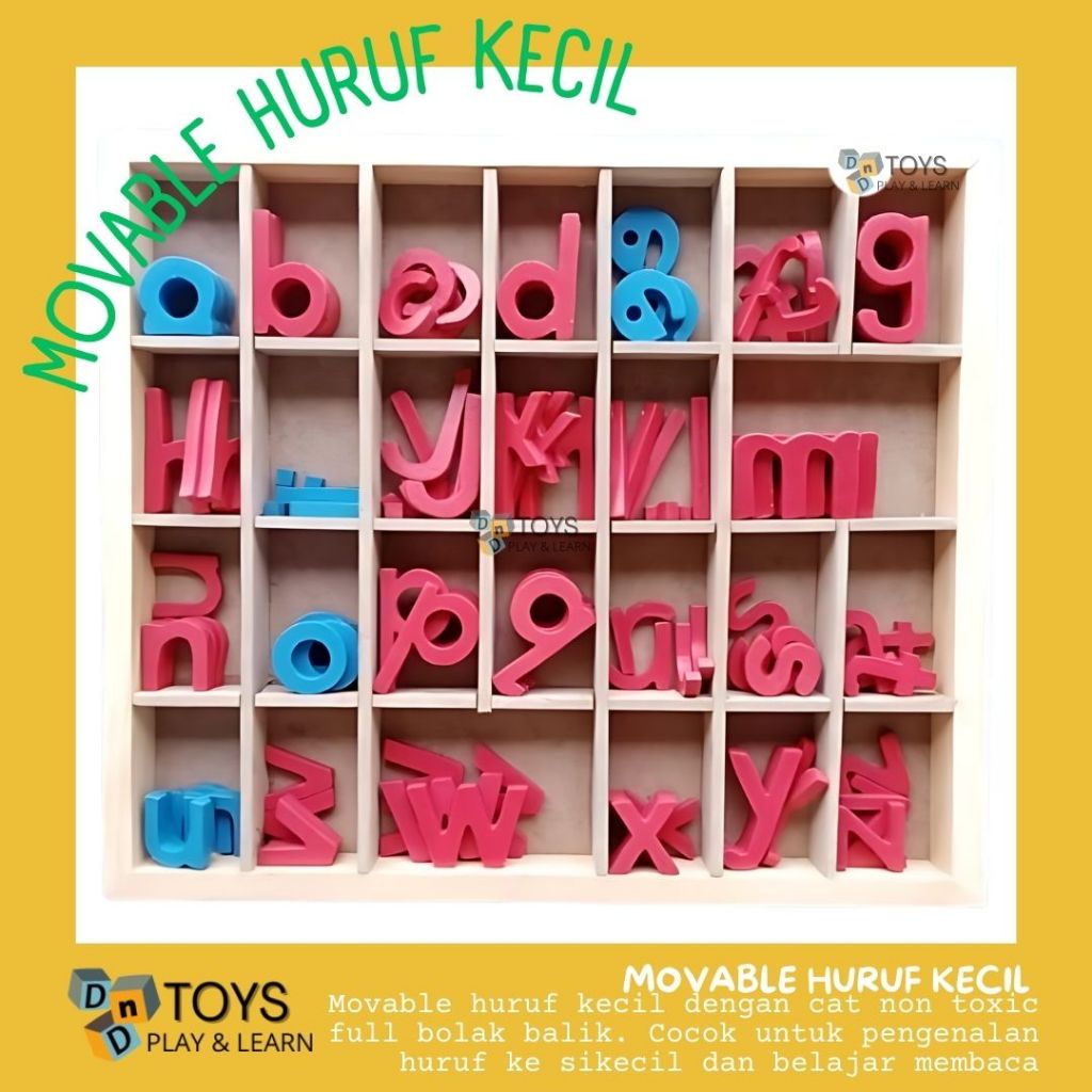 Jual Mainan Edukasi Anak - Montessori Movable Alphabet Balok Kayu ...