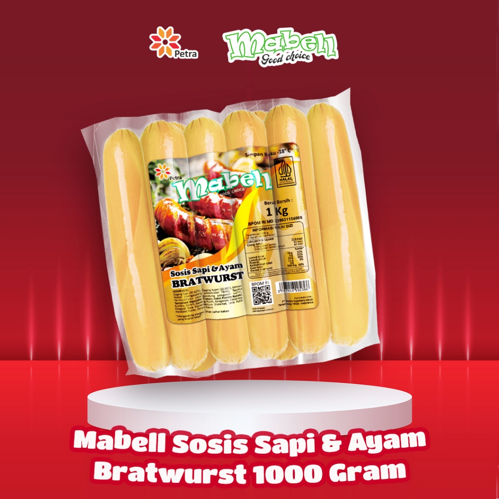 Jual Mabell Sosis Sapi Ayam Bratwurst 1 Kg | Shopee Indonesia