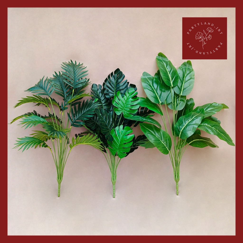 Jual Artificial Monstera Leaf Palm Leaf Jumbo Daun Pisang K18 K24 ...
