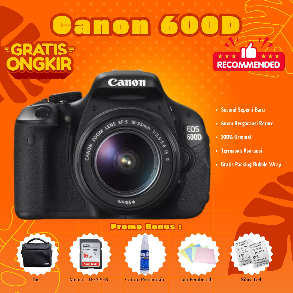 Jual canon 600D kit 18-55mm siap pakai bukan 550D 650D | Shopee Indonesia