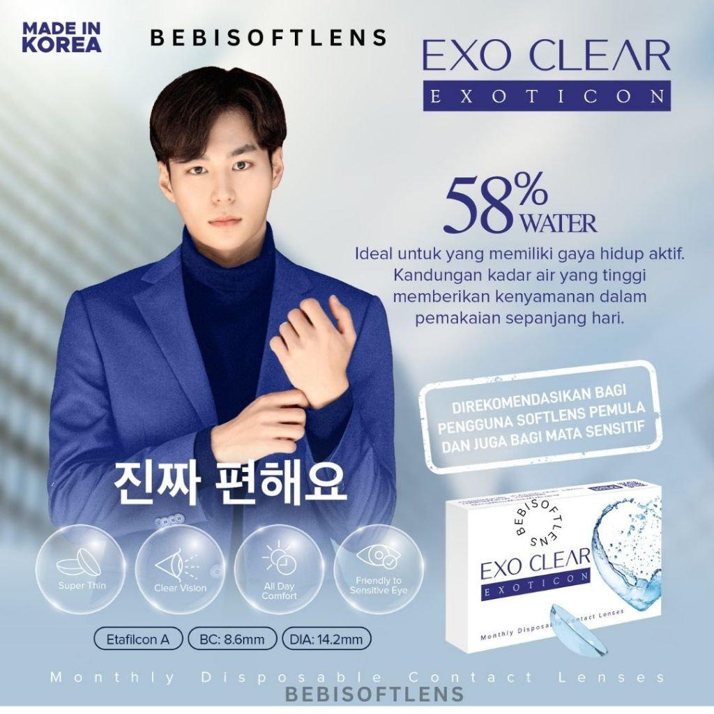 Jual (Bisa COD) EXO Clear Dia 14.20mm by Exoticon - Clear Lens (Bening ...