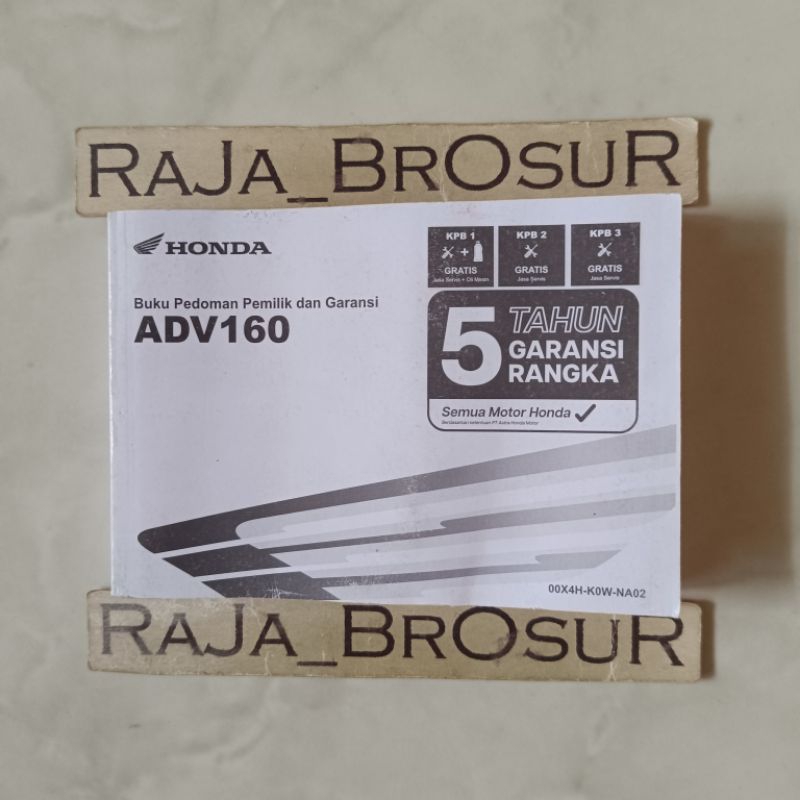Jual Buku pedoman pemilik dan garansi/Manual Book Honda ADV 160 ADV160 ...