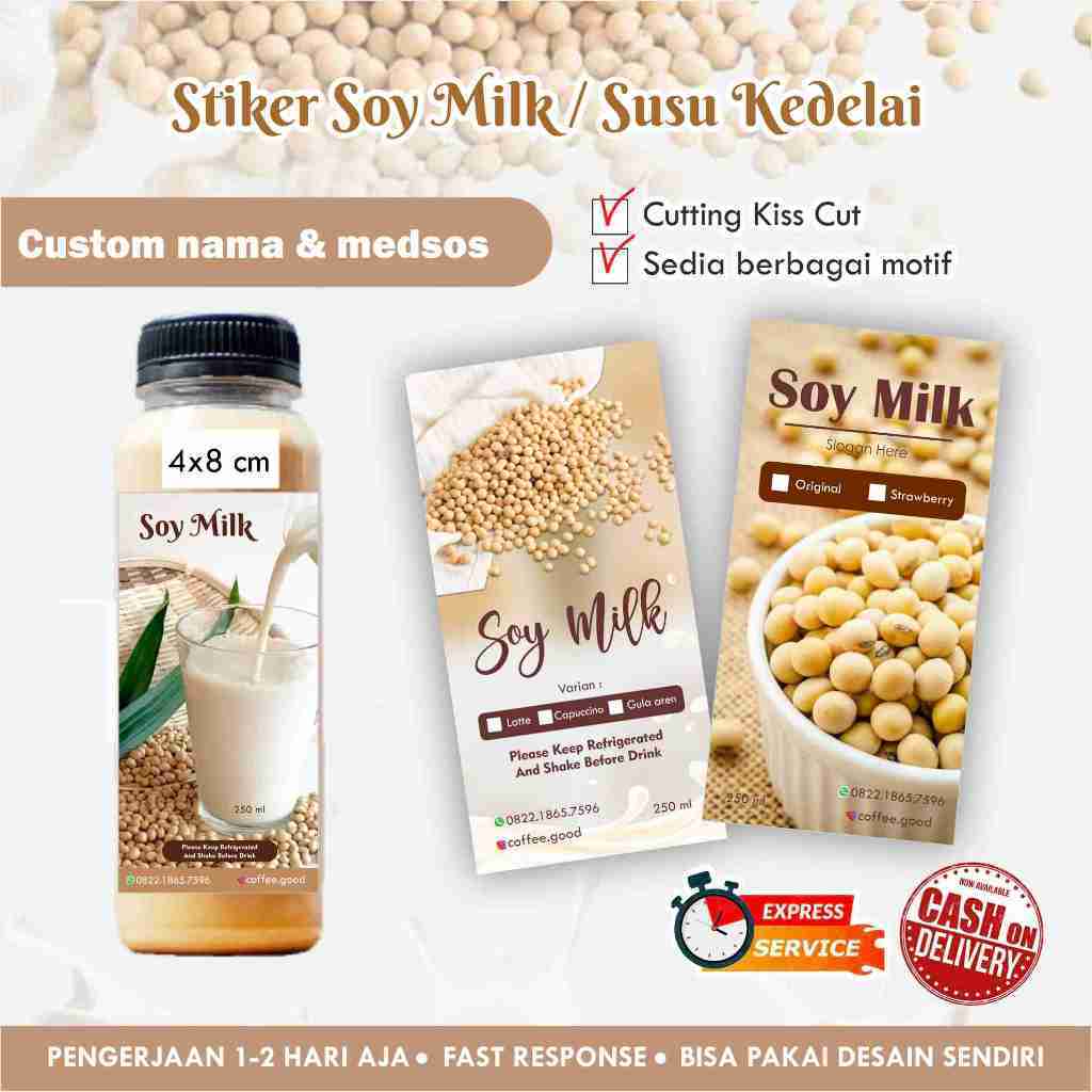 Jual Stiker minuman Soy Milk / Susu Kedelai cromo / kemasan minuman ...