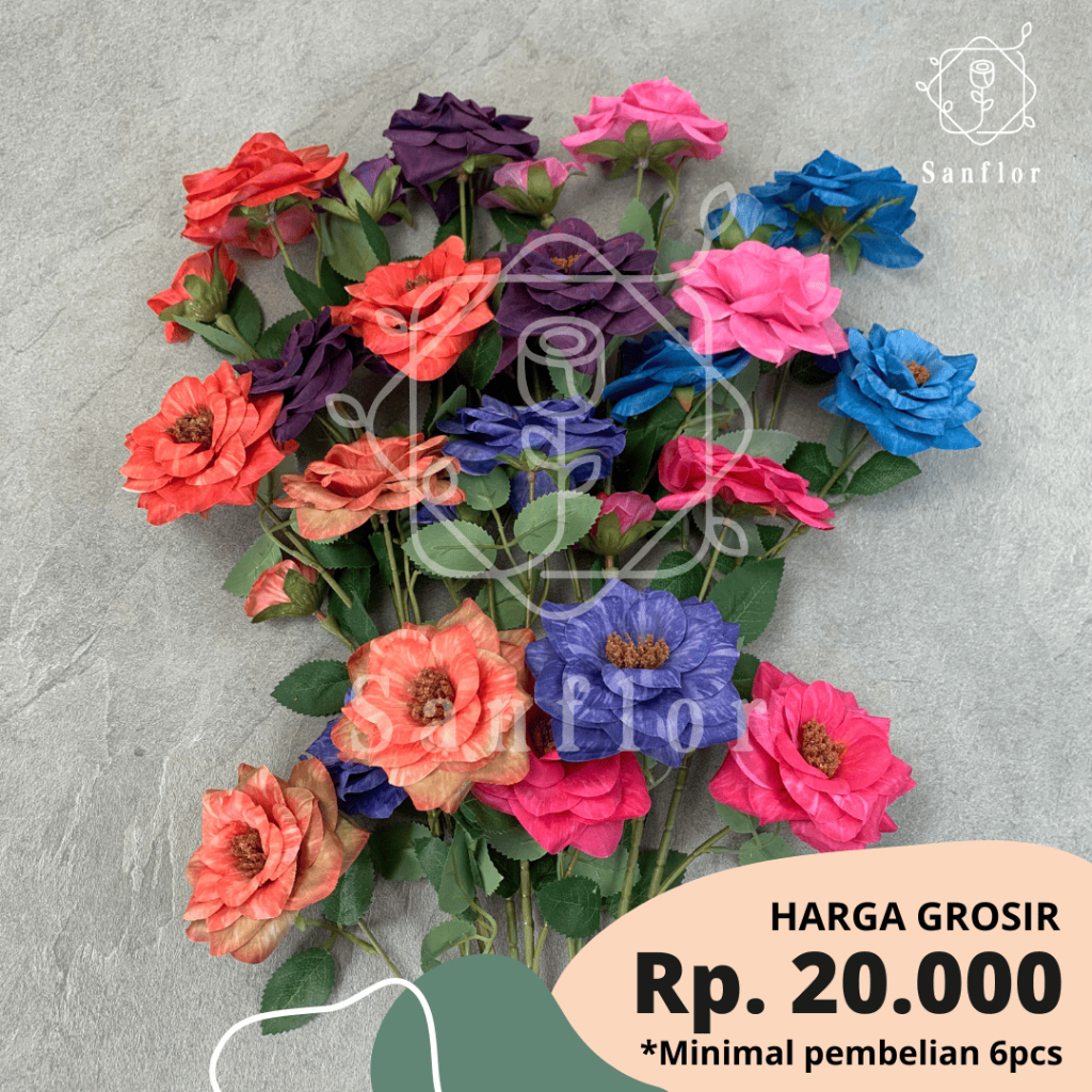 Jual CHINESE ROSE K4/ BUNGA MAWAR ARTIFICIAL/ HIASAN PELAMINAN ...