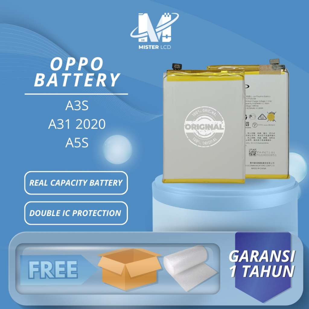 Jual BATERAI / BATTERY / BATRE FOR OPPO A3S / A31 2020 / A5S / BLP 673 ...