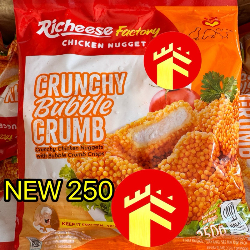 Jual RICHEESE CRUNCHY BUBBLE CRUMB 250 GR CHICKEN NUGGET NAGET CRISPY ...