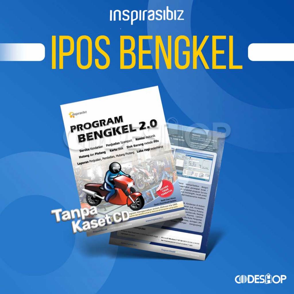 Jual Ipos Bengkel 2.0 Program Aplikasi Kasir Bengkel Servis Motor Mobil dan Toko Sparepart ...