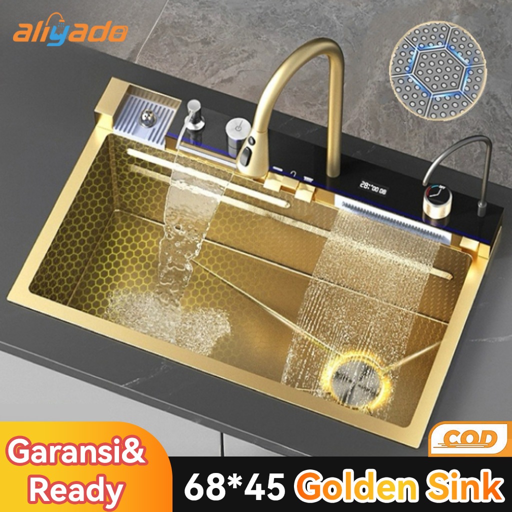 Jual Luxury Series Kitchen Sink Emas 4+1 Tuts Piano dengan LED Honey ...