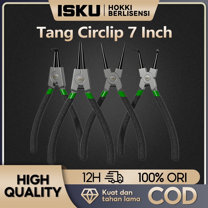 Jual ISKU Tang Ring Snap 7 inch Tang Circlip/Tang Penjepit Bengkok Tang ...