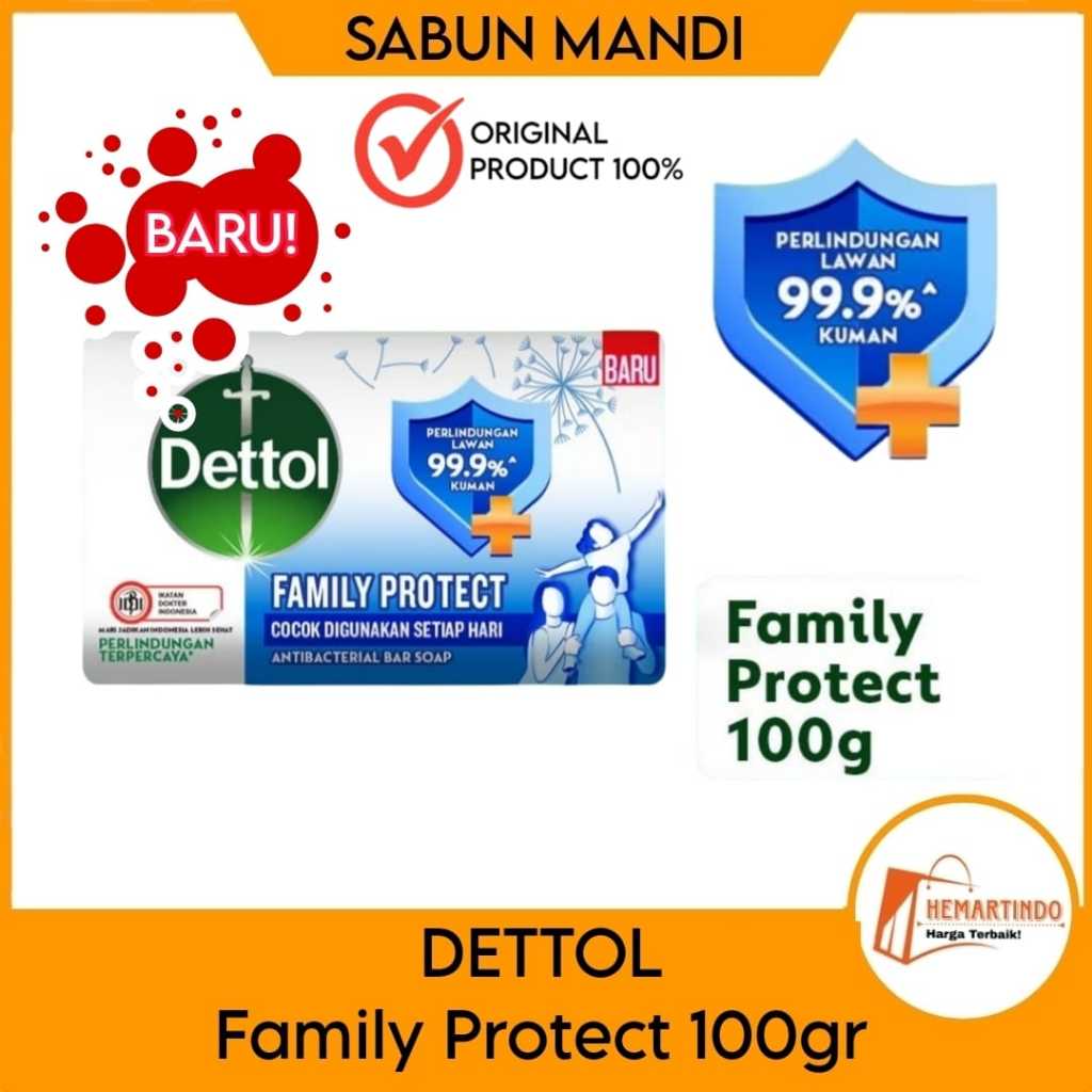 Jual Dettol Sabun Batang Family Protect 100gr - Anti Kuman dan Bakteri ...