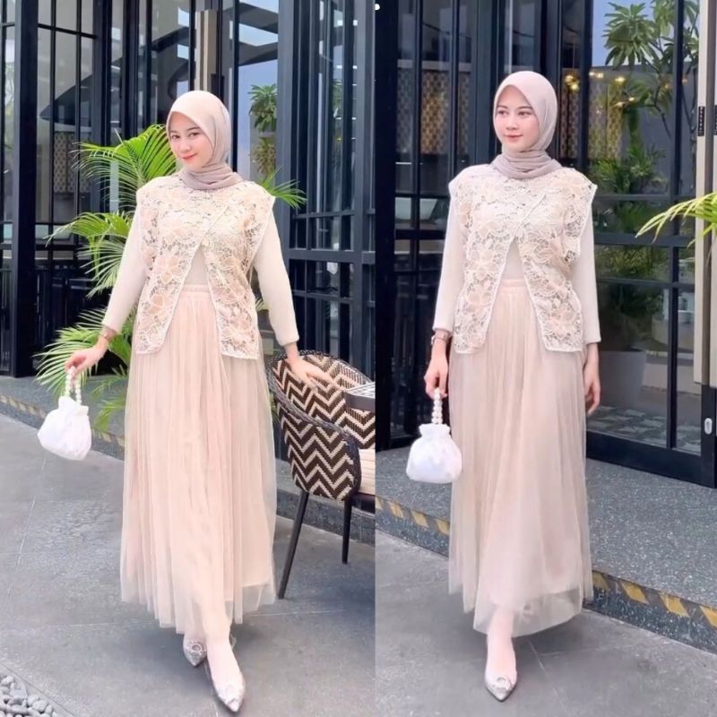 Jual [ORI] JENITRA ONE SET OUTER CHEMICAL BRUKAT DAN SKIRT TILLE/ONE ...