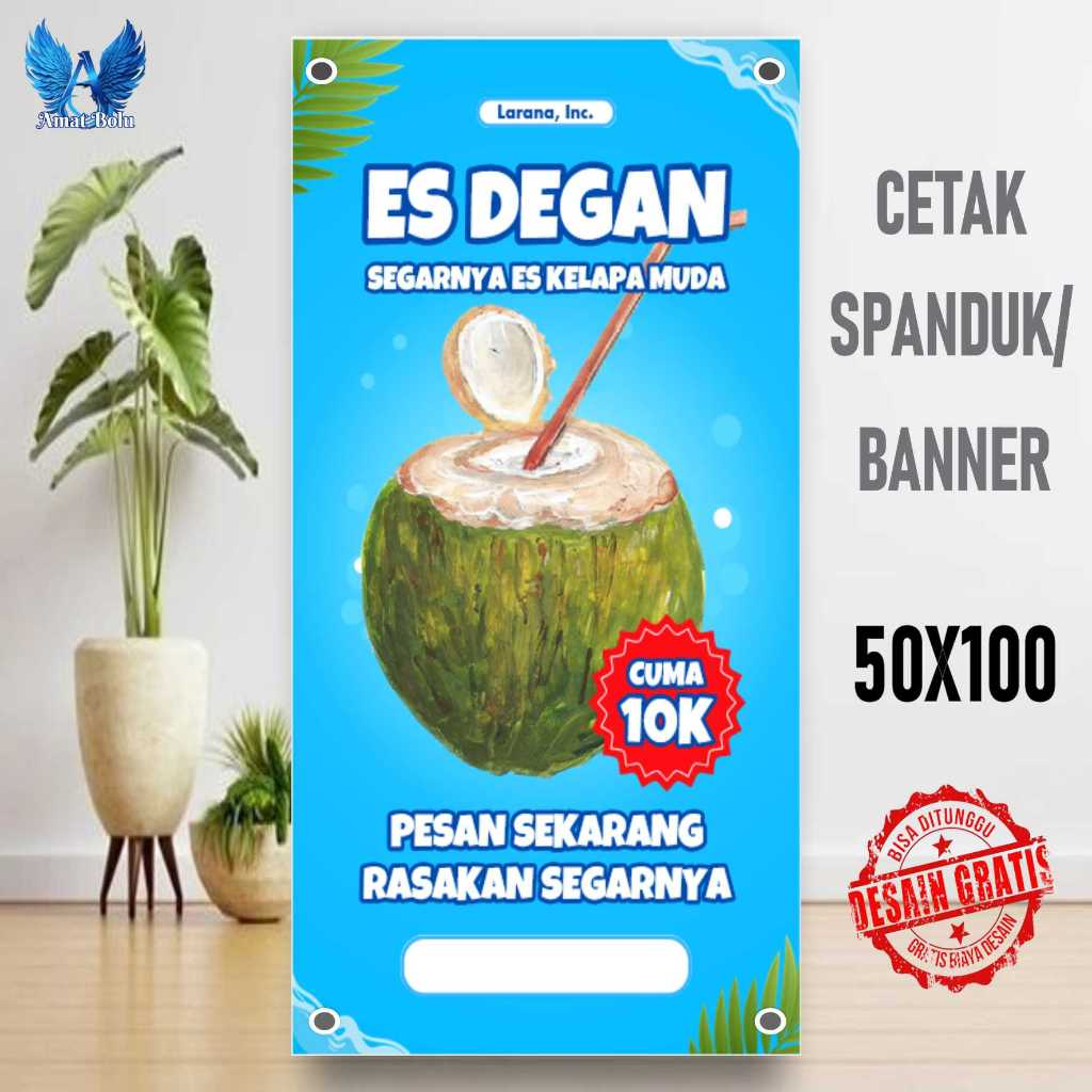 Jual Spanduk / Banner ES DEGAN SEGERRR Custom Desain | Shopee Indonesia