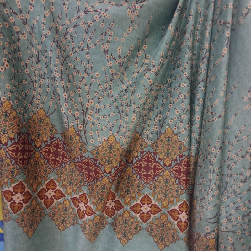 Jual Kain - Kain Sifon Sutra Motif Bunga Pinggiran Import - Kain Sifon ...
