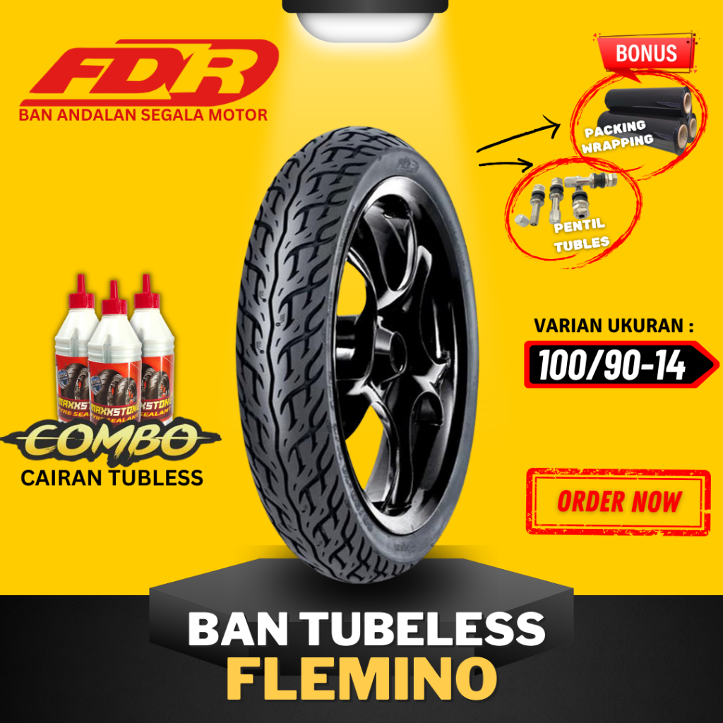 Jual [READY COD] BAN FDR FLEMINO 100/90-14 RING 14 / BAN FDR TUBELESS ...
