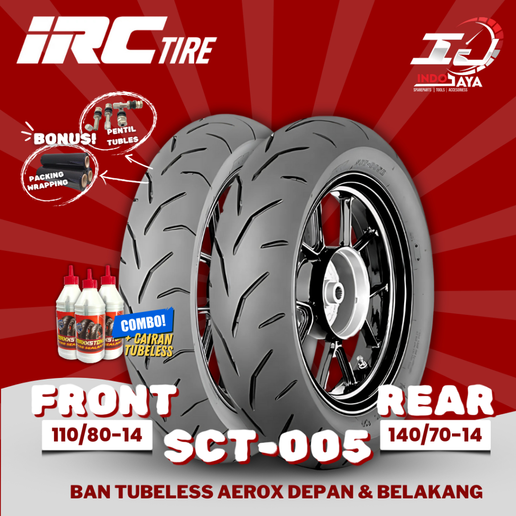 Jual [BAN SEPASANG] BAN LUAR TUBELESS IRC SCT-005 FRONT & REAR (110/80 ...