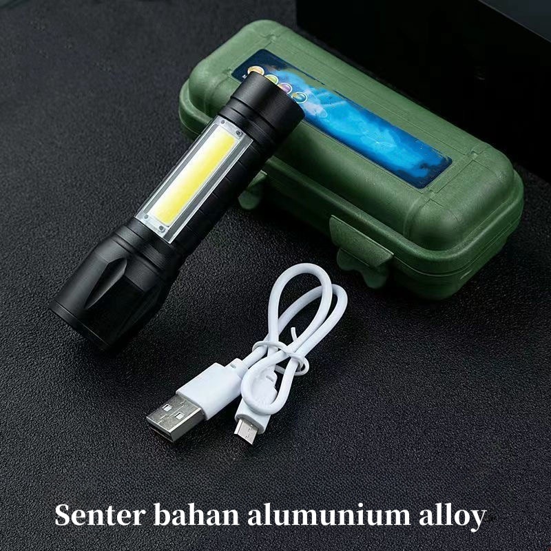 Jual Dipimpin Senter Terang/Senter Super Terang Portabel Mini Isi Ulang USB/Senter LED Lampu ...