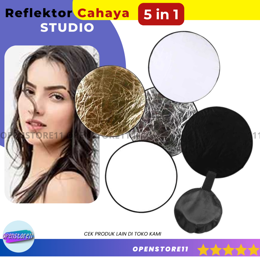 Jual Reflektor Cahaya Studio 5 in 1 Diffuser 30 cm | Shopee Indonesia
